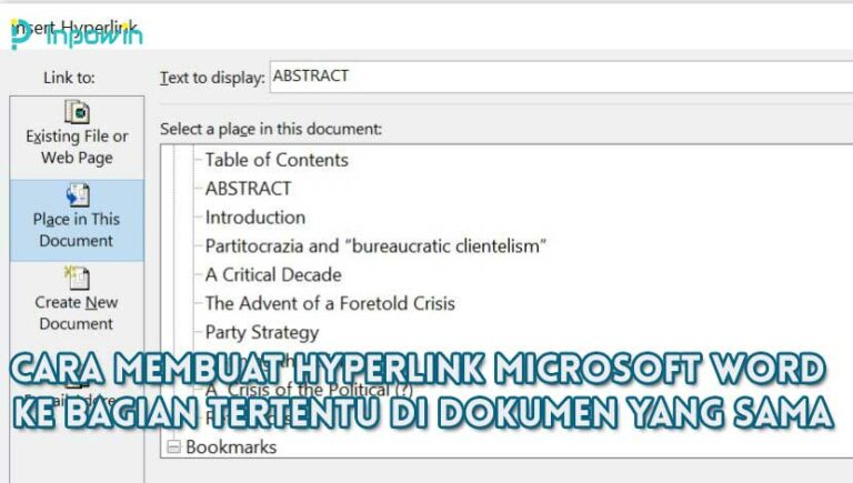 4 Cara Membuat Hyperlink Microsoft Word ke Bagian Tertentu di Dokumen yang Sama