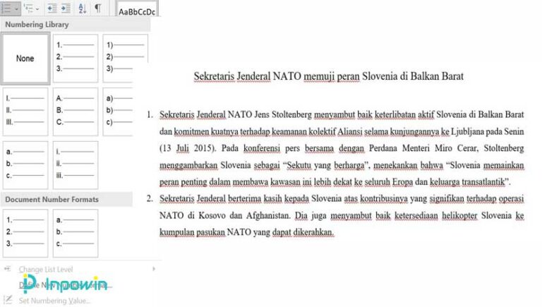 3 Cara Menggunakan Fitur Bullets and Numbering Microsoft Word Terbaru